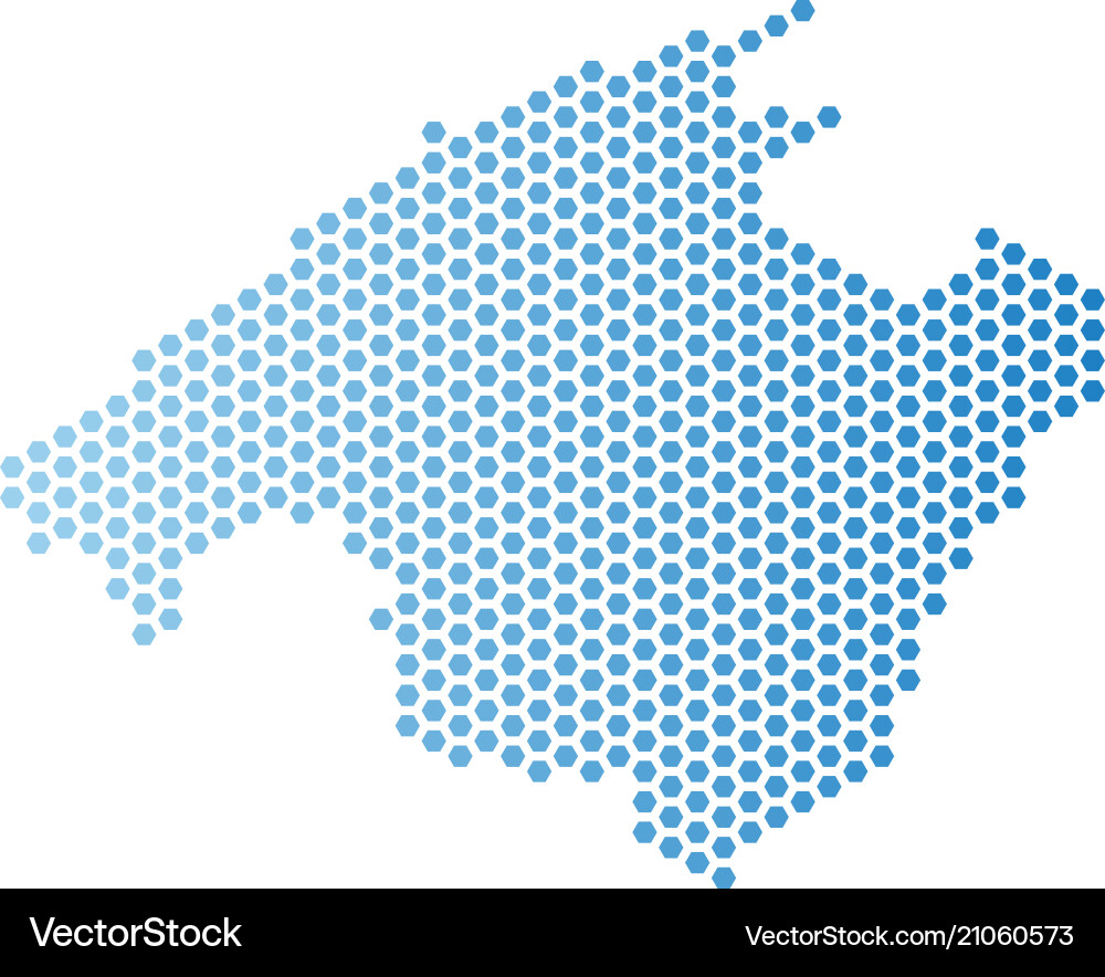 Mallorca Hex Tile Map Royalty Free Vector Image
