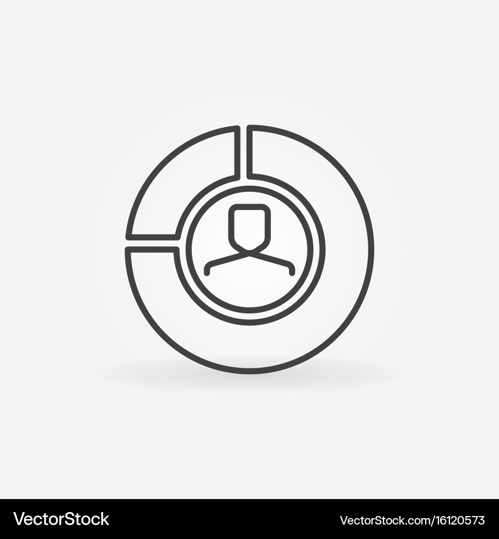 Man in pie chart icon Royalty Free Vector Image