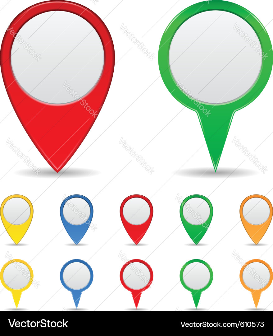 Map markers Royalty Free Vector Image - VectorStock