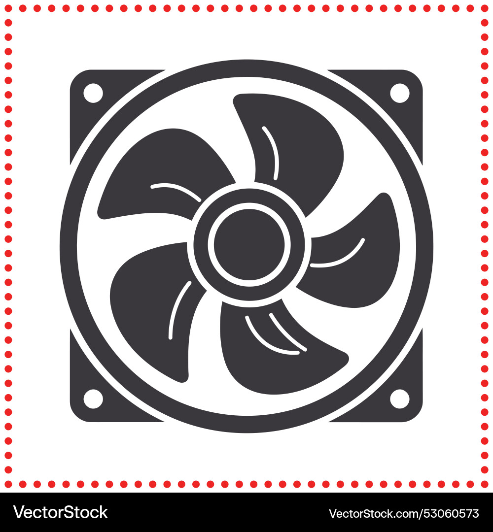 Minimalist cooling fan silhouette great for tech Vector Image