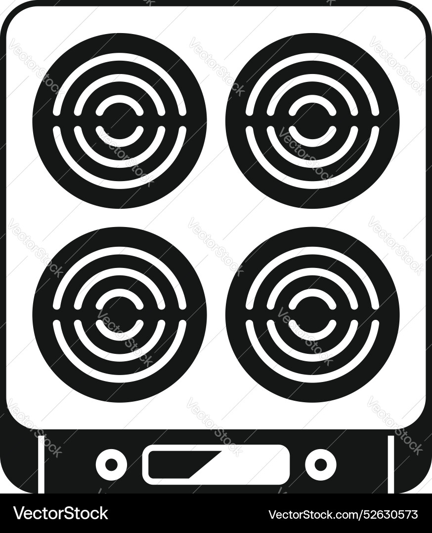 Modern induction cooker with four burners Vector Image