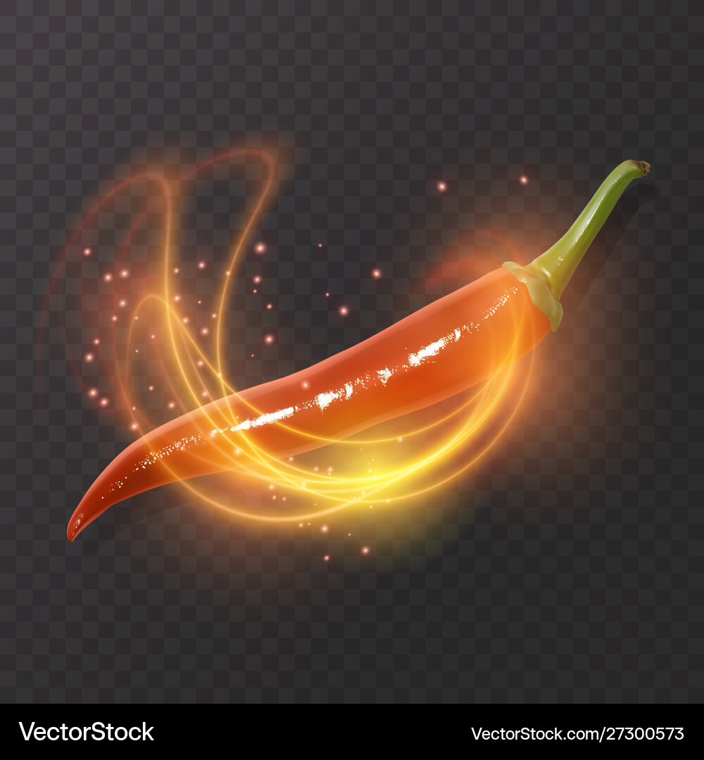 Realistic hot pepper on dark background Royalty Free Vector