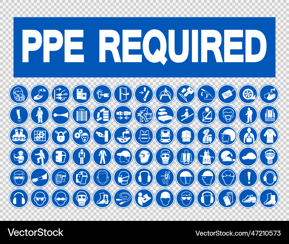 Required personal protective equipment ppe Vector Image