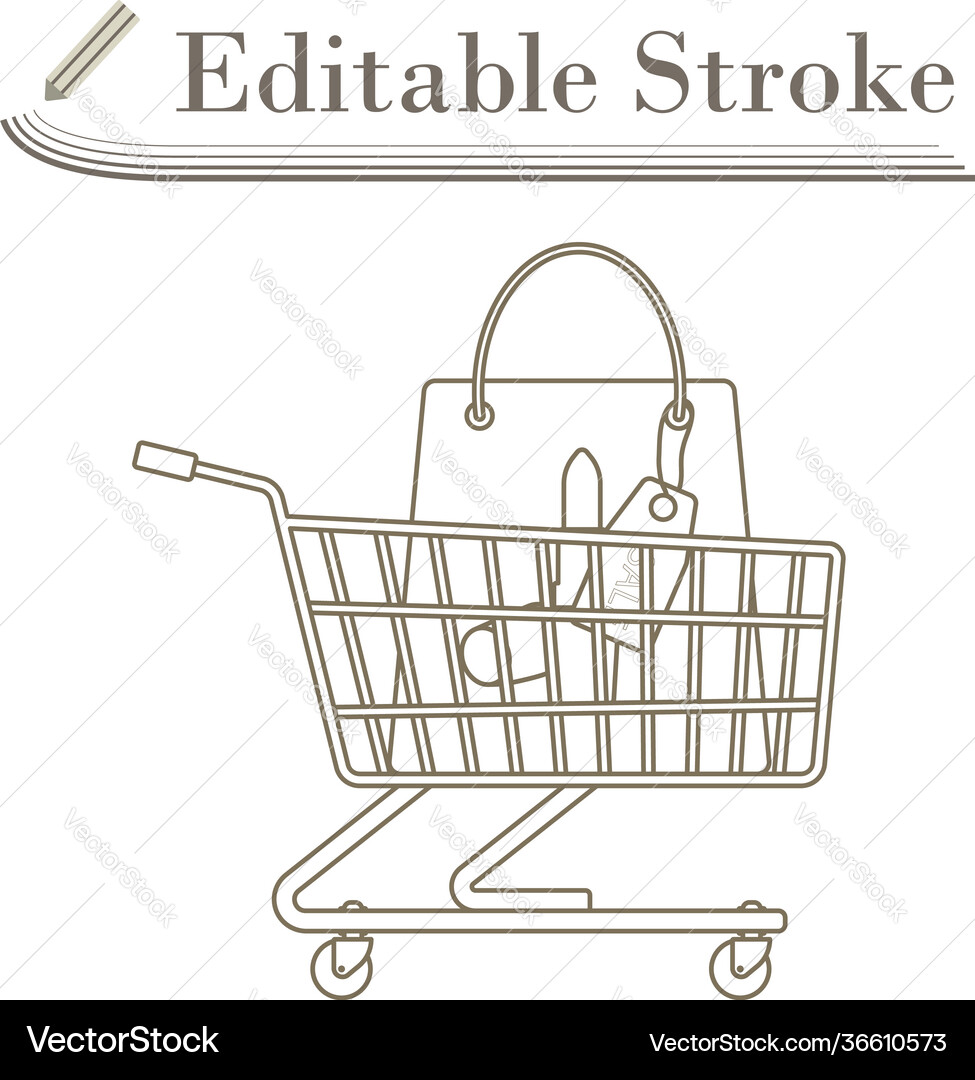 Shopping cart with bag cosmetics icon Royalty Free Vector