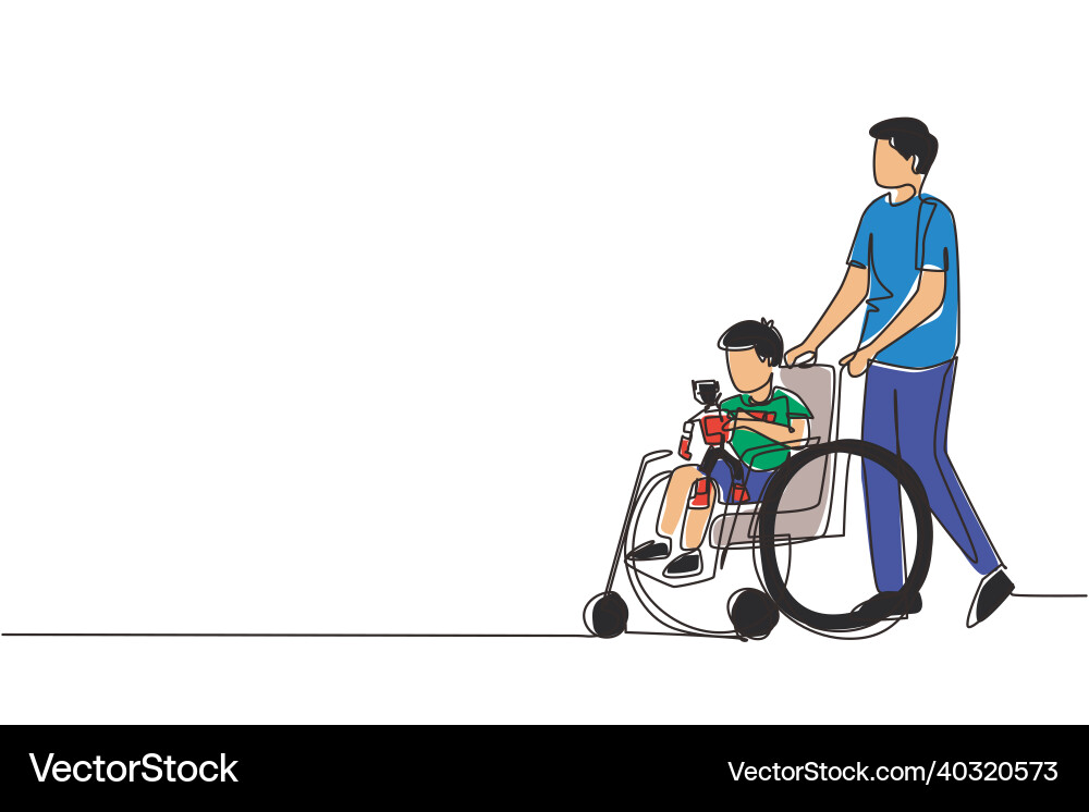 Single one line drawing rehabilitation center Vector Image