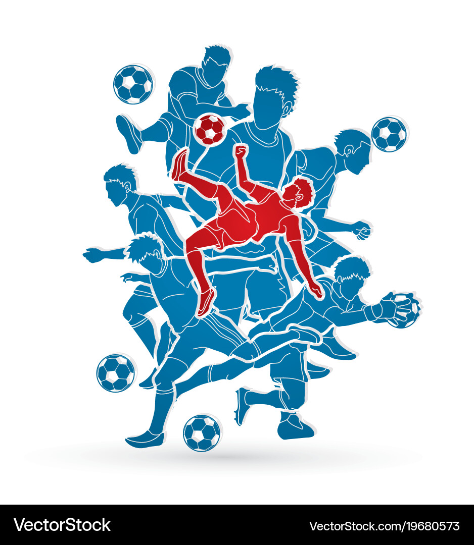 Soccer player team composition Royalty Free Vector Image