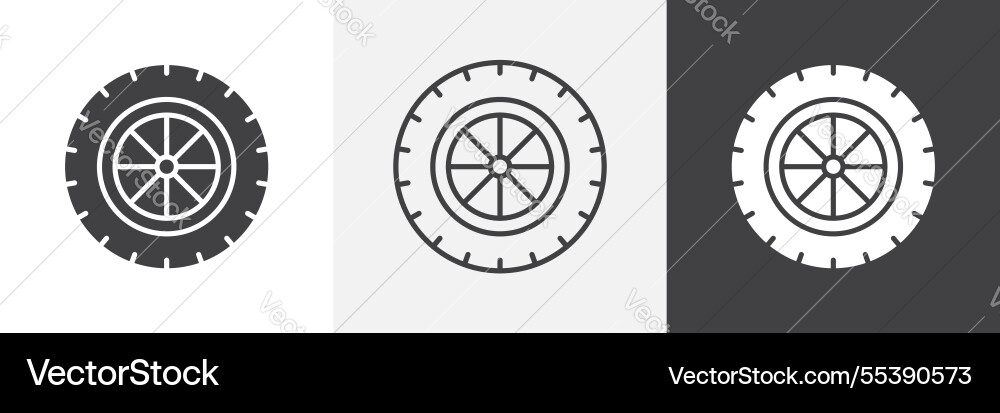 Tire icons graphics pack Royalty Free Vector Image