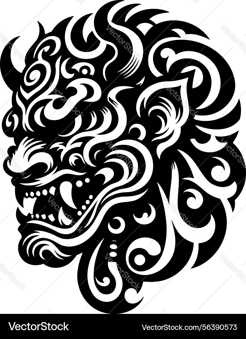 X-default black and white oni mythological symbol Vector Image