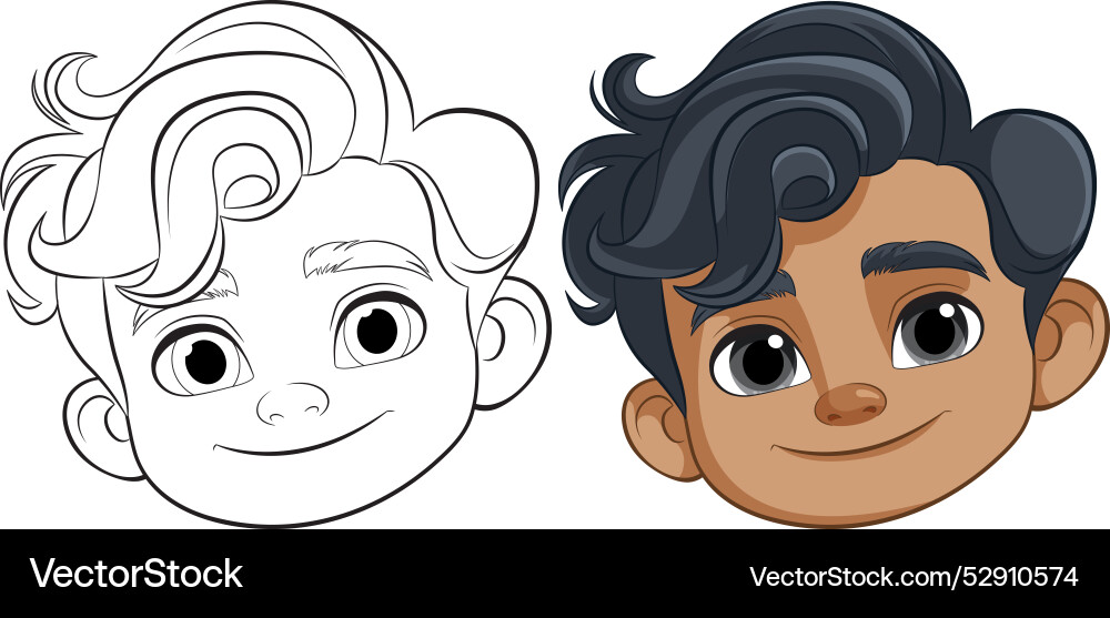 Art of a boys face Royalty Free Vector Image - VectorStock