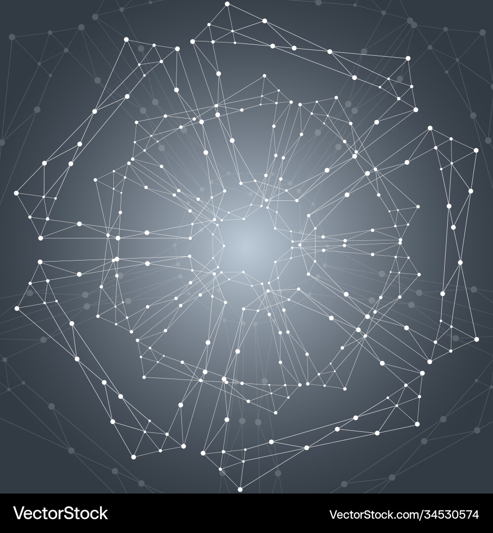 Connected Dots Geometric Network Royalty Free Vector Image
