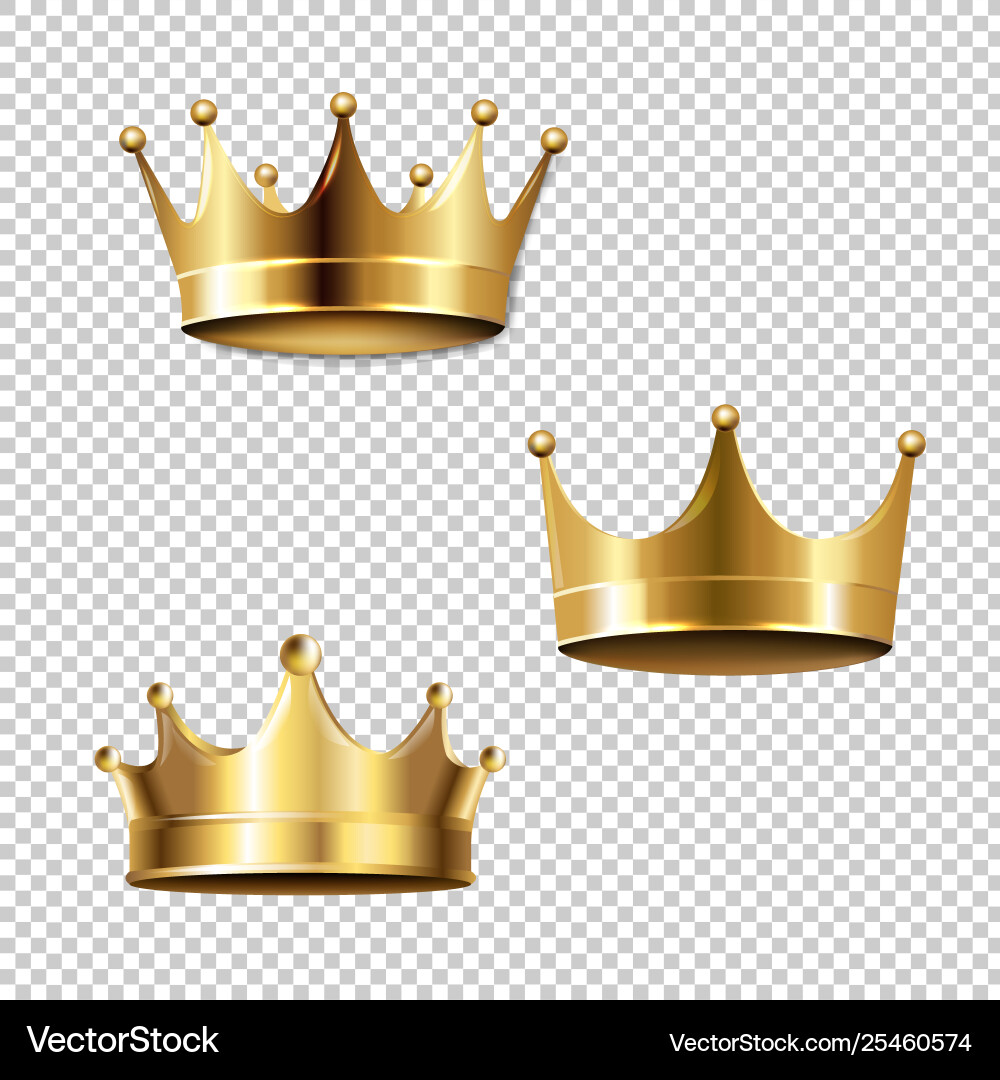 Elegant Gold Crowns Set Royalty Free Vector Image