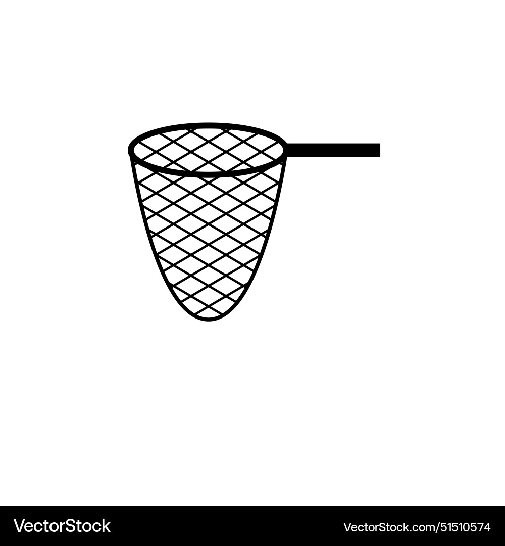 Fishing net solid flat icon isolated on white Vector Image