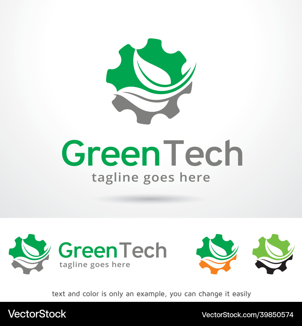 Green Tech Logo - Innovation & Growth Vector Image