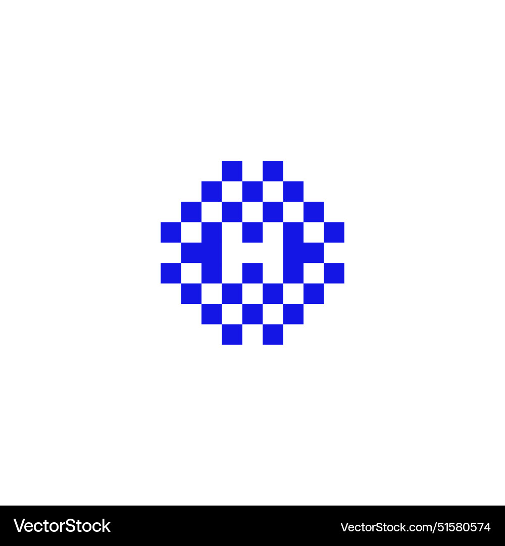 H initial 8bits logo Royalty Free Vector Image
