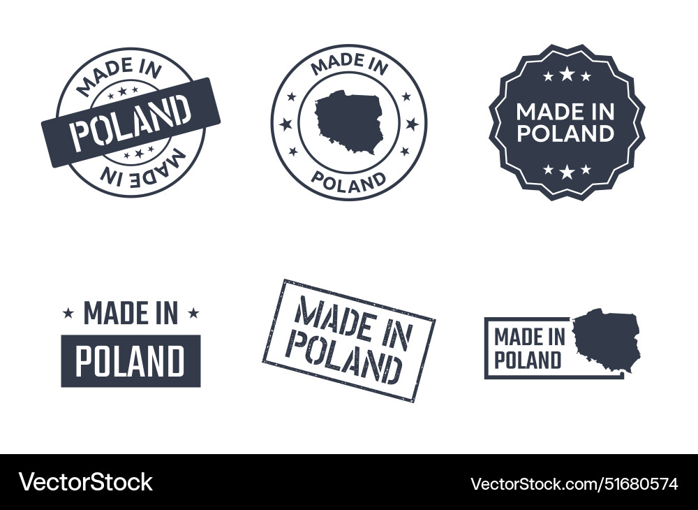 Made in poland labels set product Royalty Free Vector Image