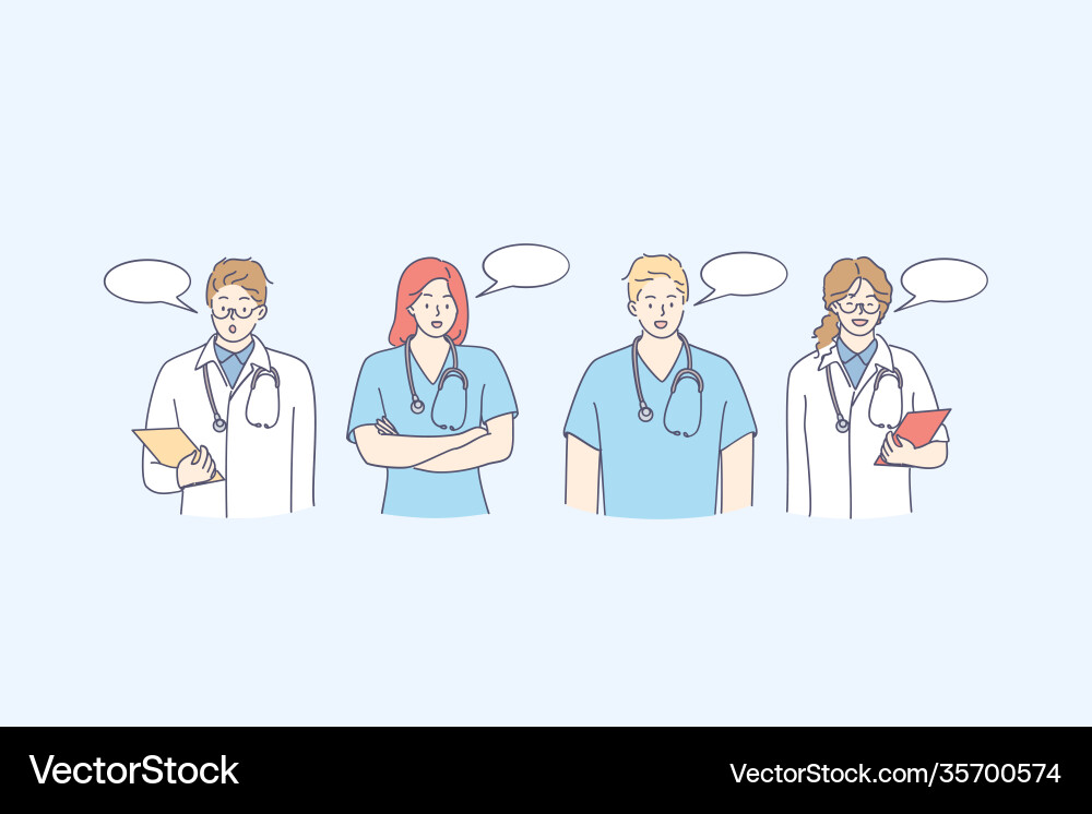 Medical workers doctors communication concept Vector Image