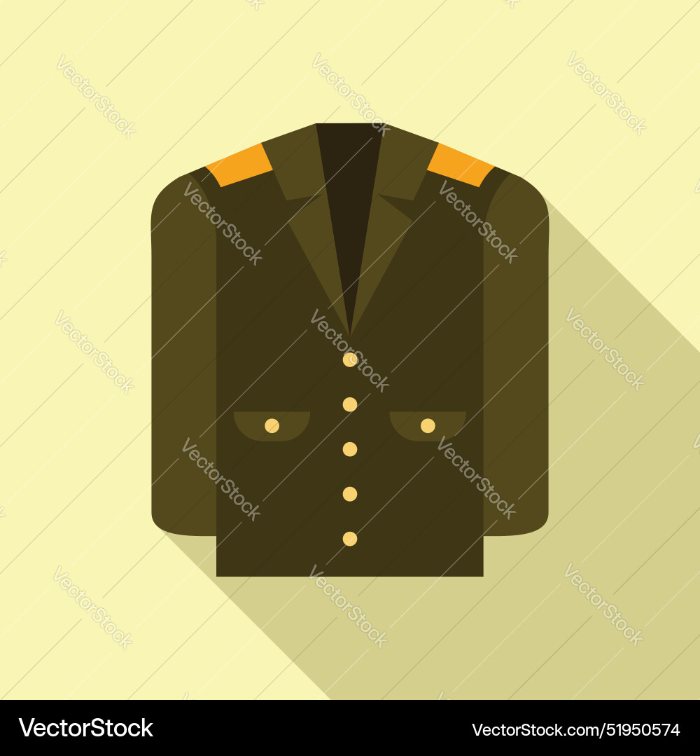 Military officer uniform jacket with buttons Vector Image