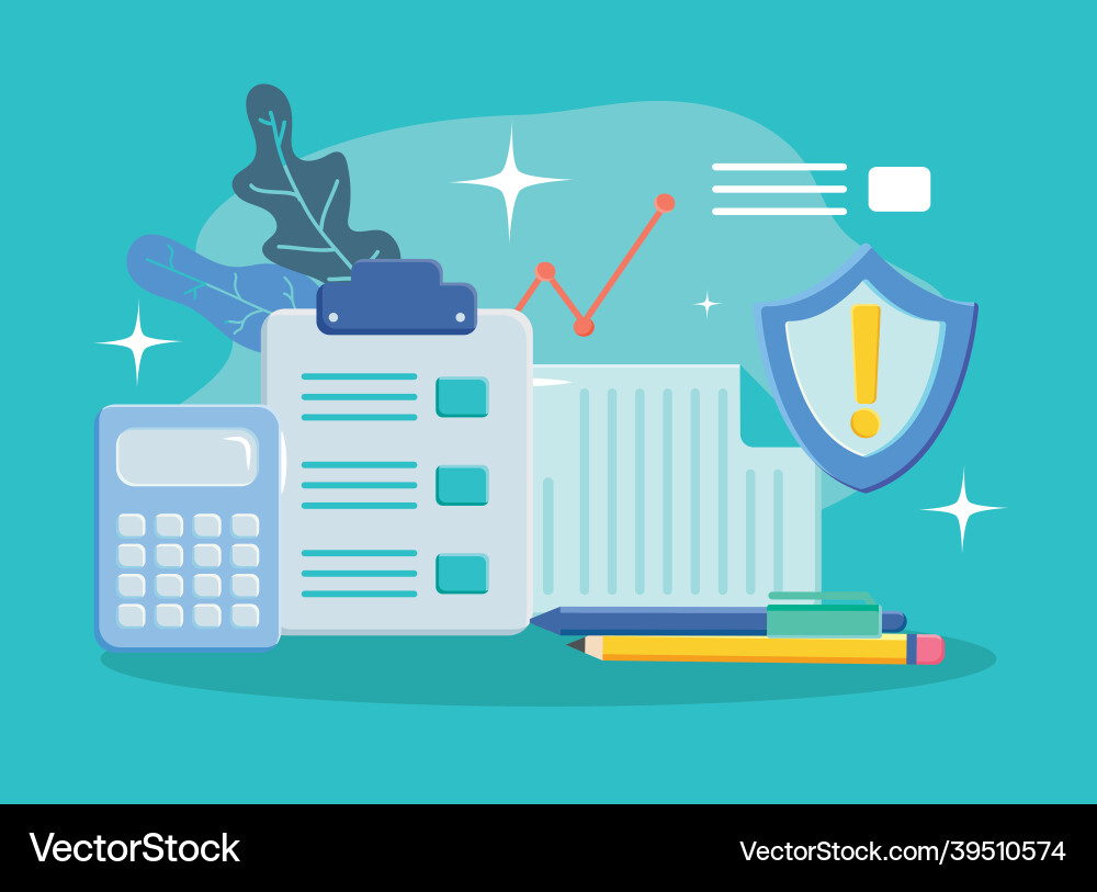 Risk management symbols Royalty Free Vector Image
