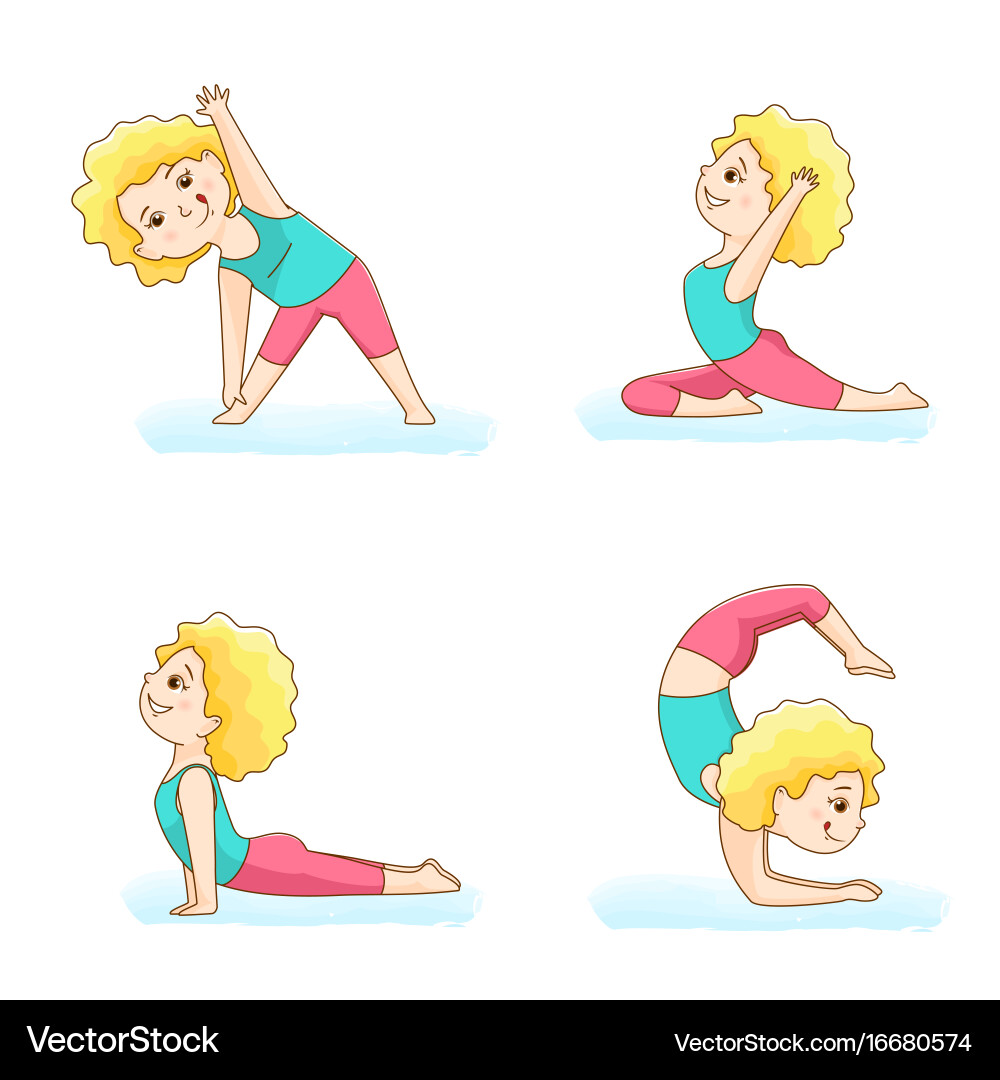 Set of yoga poses Royalty Free Vector Image - VectorStock