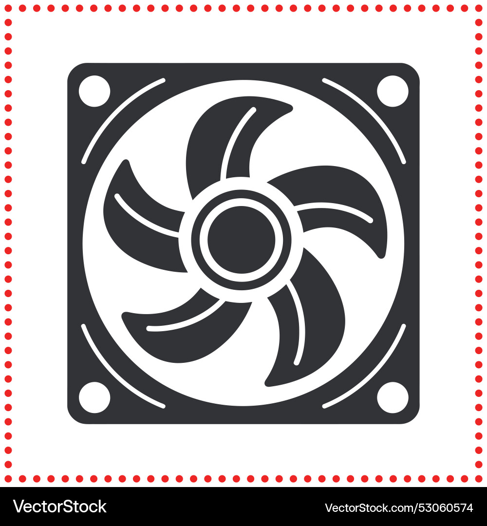 Stylized cooling fan silhouette perfect for Vector Image