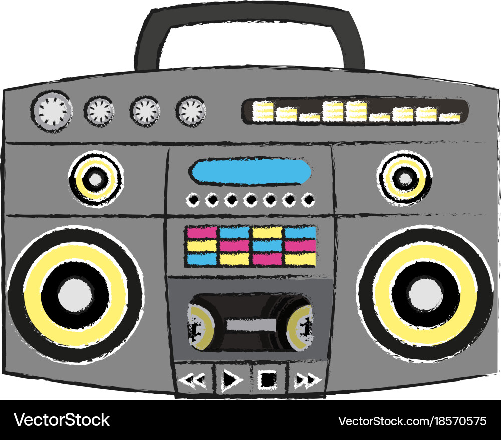 90s radio stereo Royalty Free Vector Image - VectorStock
