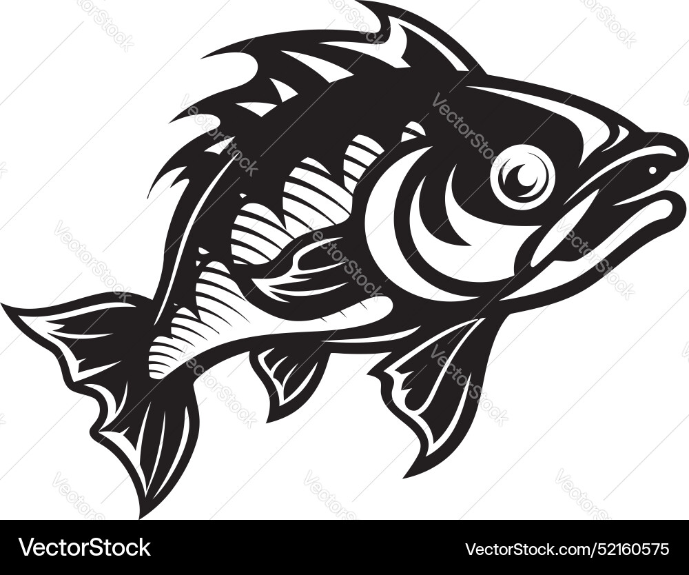 Aquatic artistry logo design with river fish Vector Image