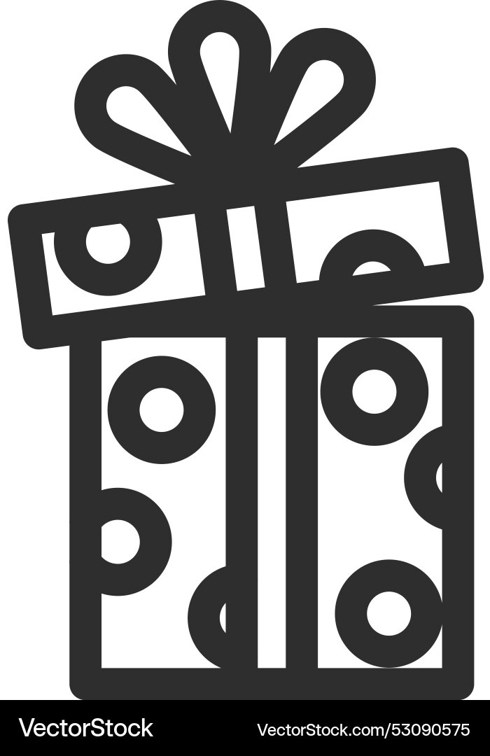 Birthday present line icon gift box symbol Vector Image