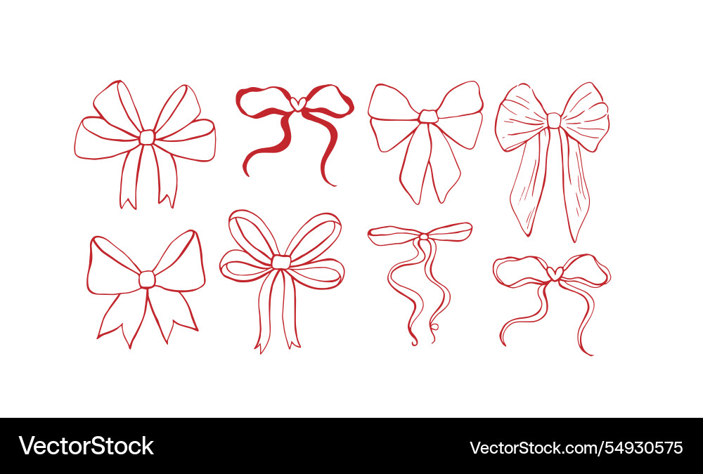 Cherry bow whimsical hand drawn Royalty Free Vector Image