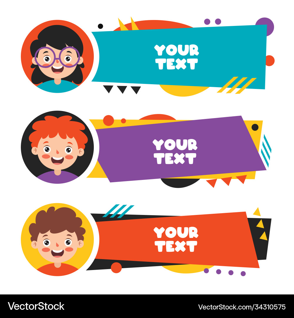 Colorful speech bubbles and labels – Royalty-Free Vector | VectorStock