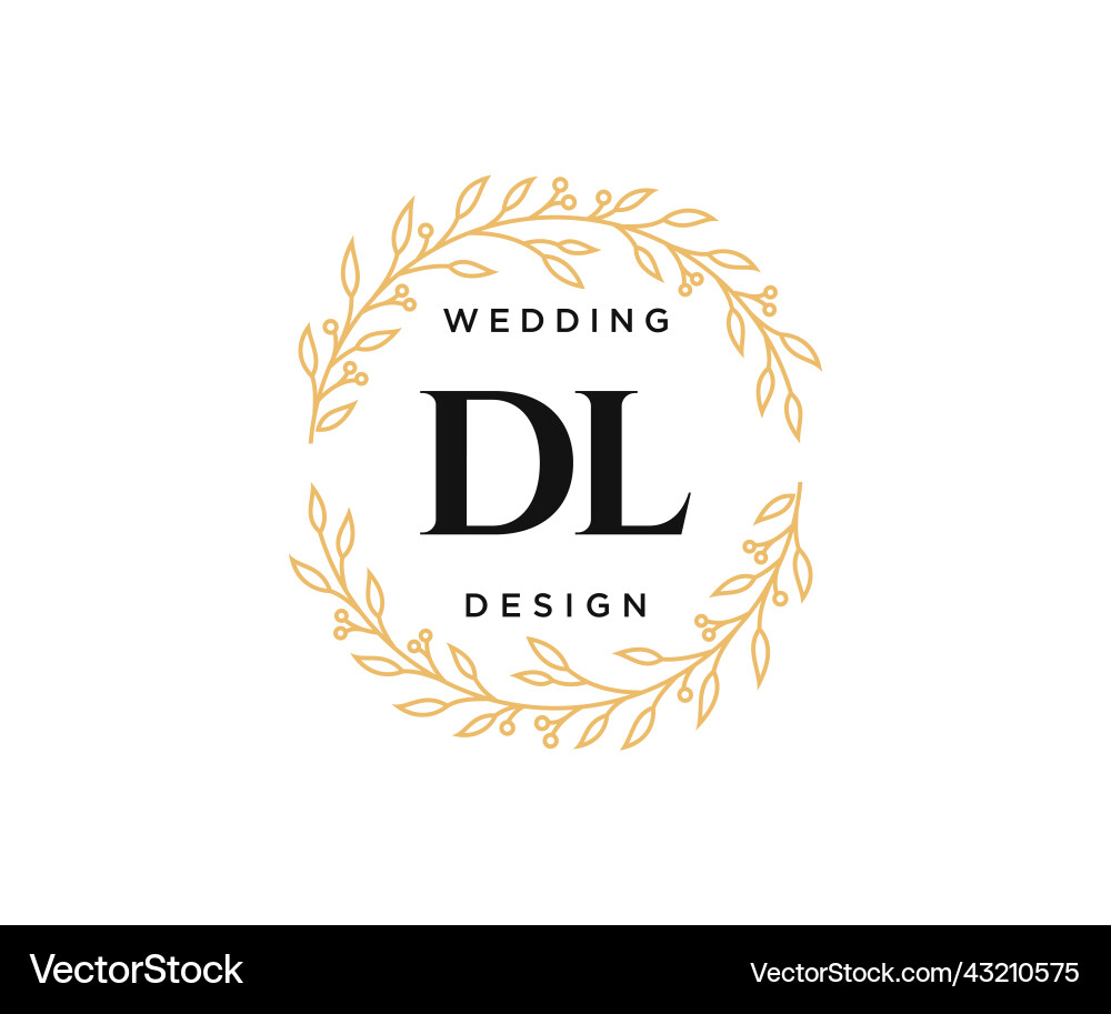 Dl initials letter wedding monogram logos Vector Image