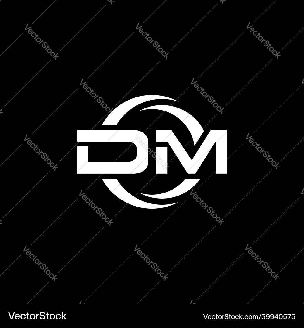 Dm logo monogram design template Royalty Free Vector Image