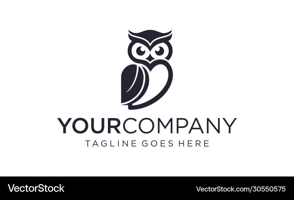 Einfaches und kreatives Eulen-Logo-Design Vektorbild