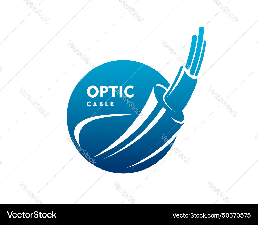 Fiber optic cable icon technology emblem Vector Image