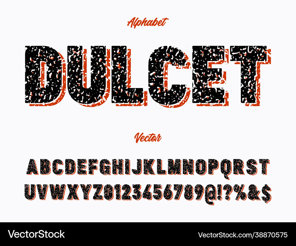 Font alphabet script typeface handcrafted Vector Image