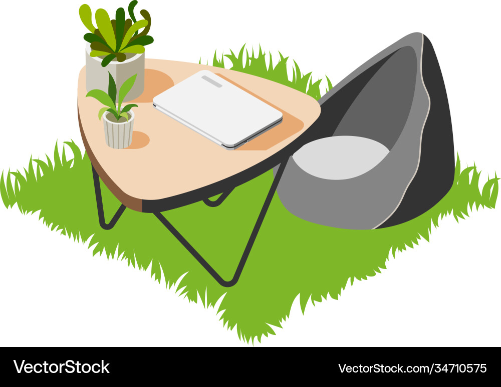 Green office lounge composition Royalty Free Vector Image