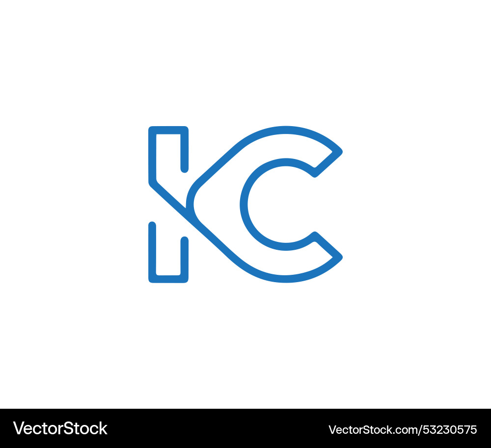 Initial kc letter logo design template Royalty Free Vector