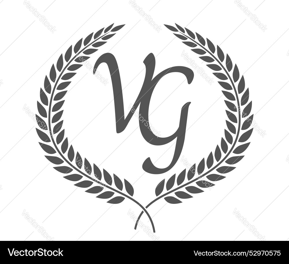 Initial letter v and g vg monogram logo design Vector Image