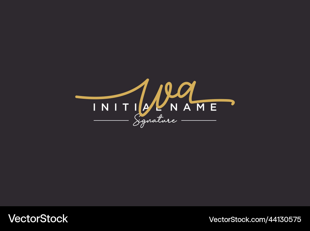 Initial wa signature logo template hand drawn Vector Image