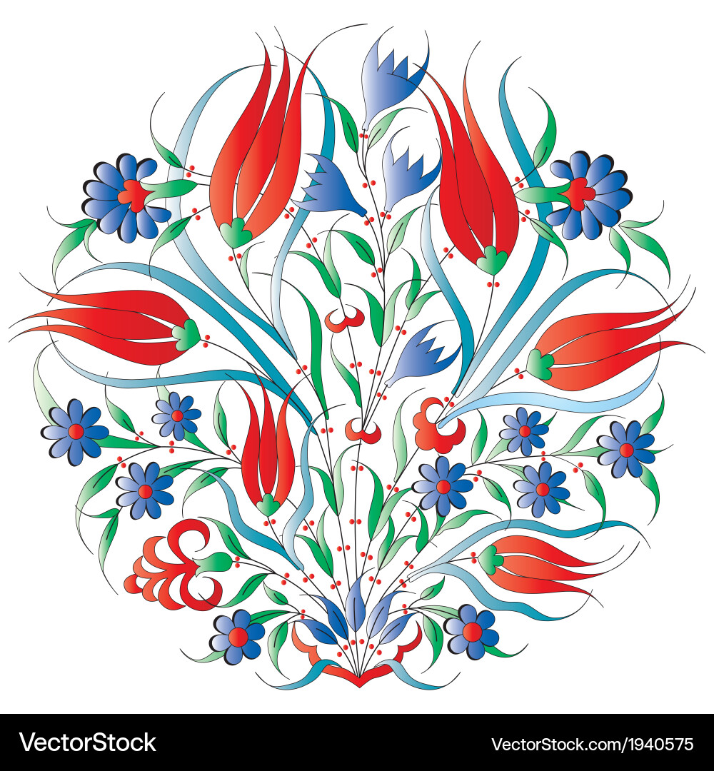 Oriental ottoman design isolated Royalty Free Vector Image