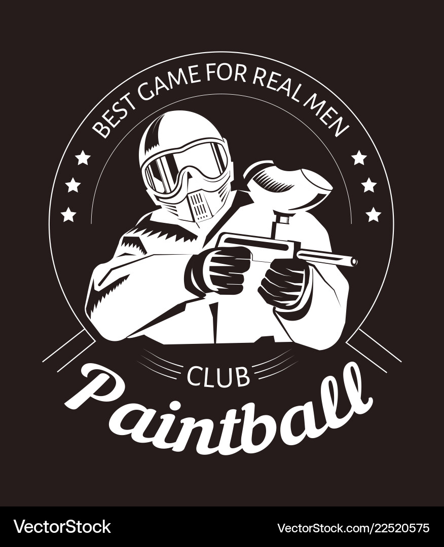 Paintball Action: Game for Men Royalty Free Vector Image