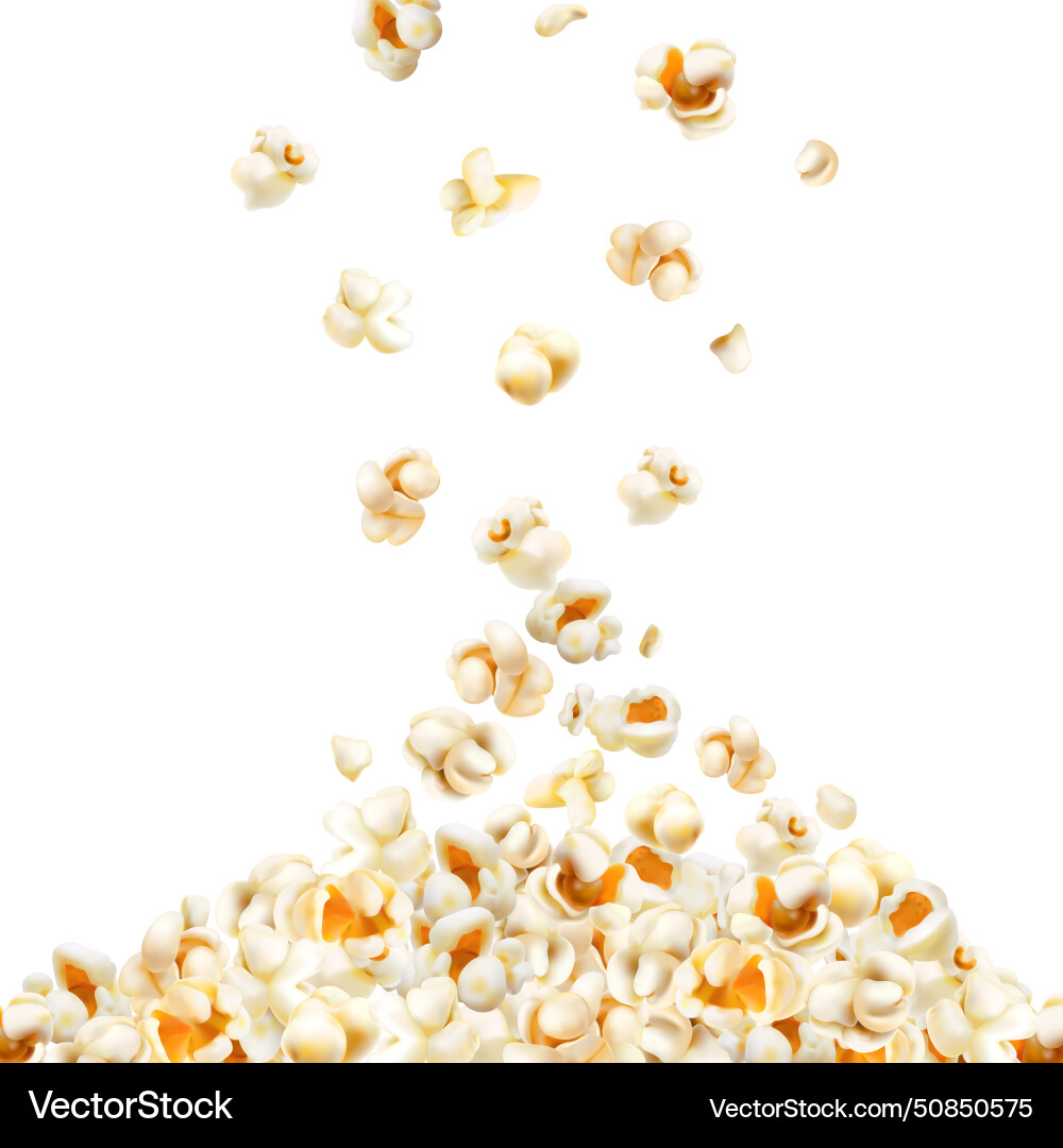Realistic popcorn background Royalty Free Vector Image