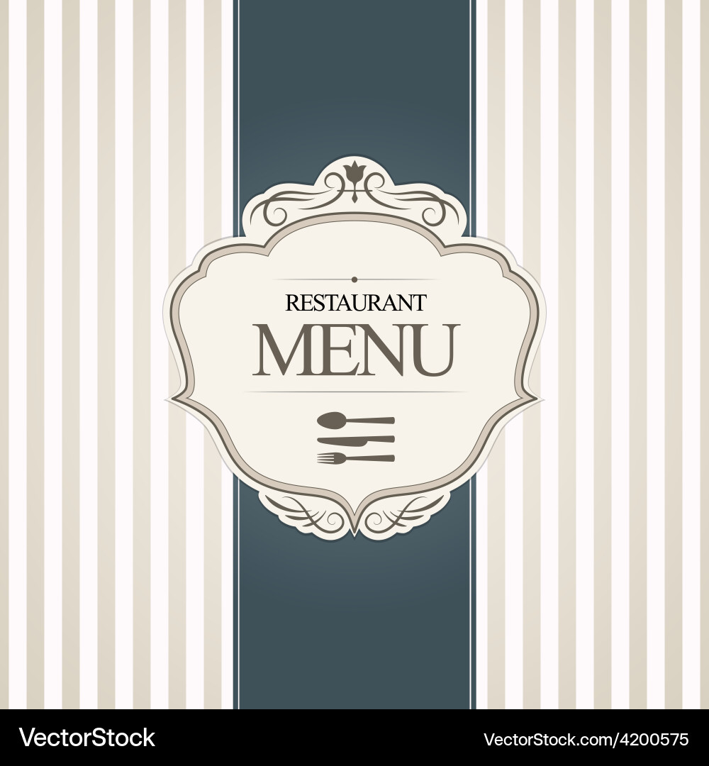Restaurant menu cover design Royalty Free Vector Image