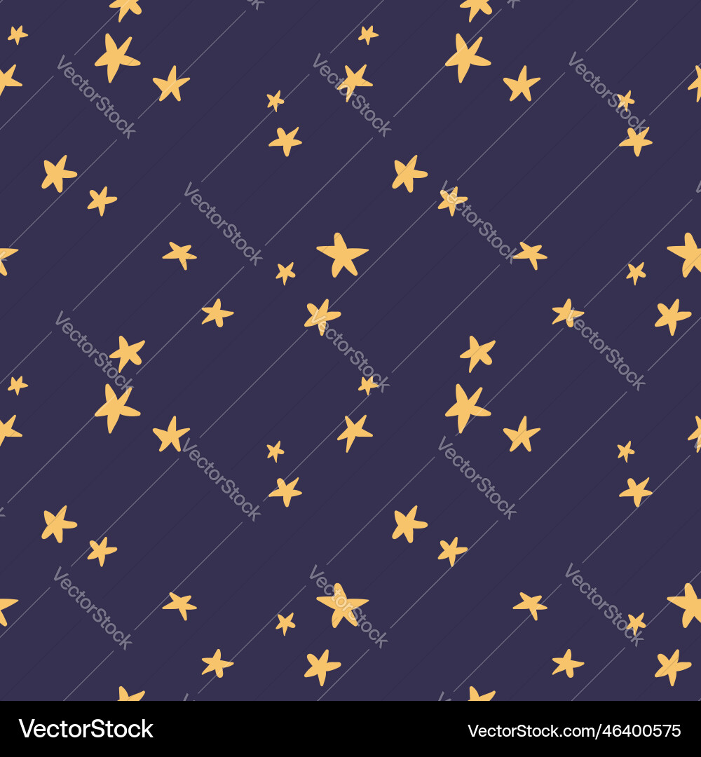 Scattered stars starry sky seamless pattern Vector Image