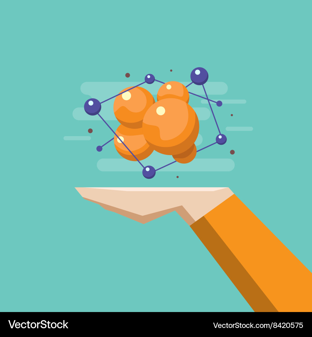 Science in hand Royalty Free Vector Image - VectorStock