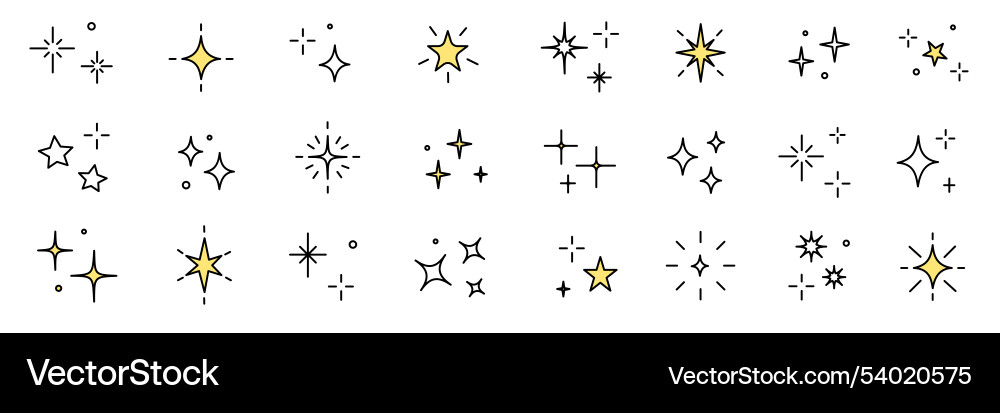 Twinkle star glitter bright magic light Royalty Free Vector