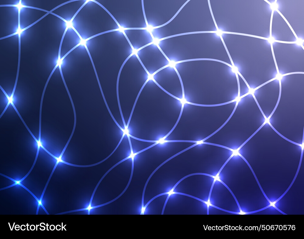 Abstract science light blue messy line net Vector Image