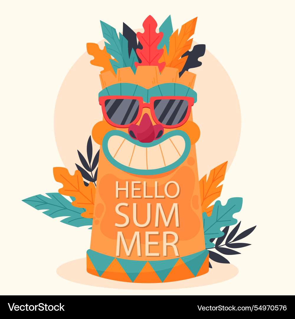 Cartoon hello summer Royalty Free Vector Image