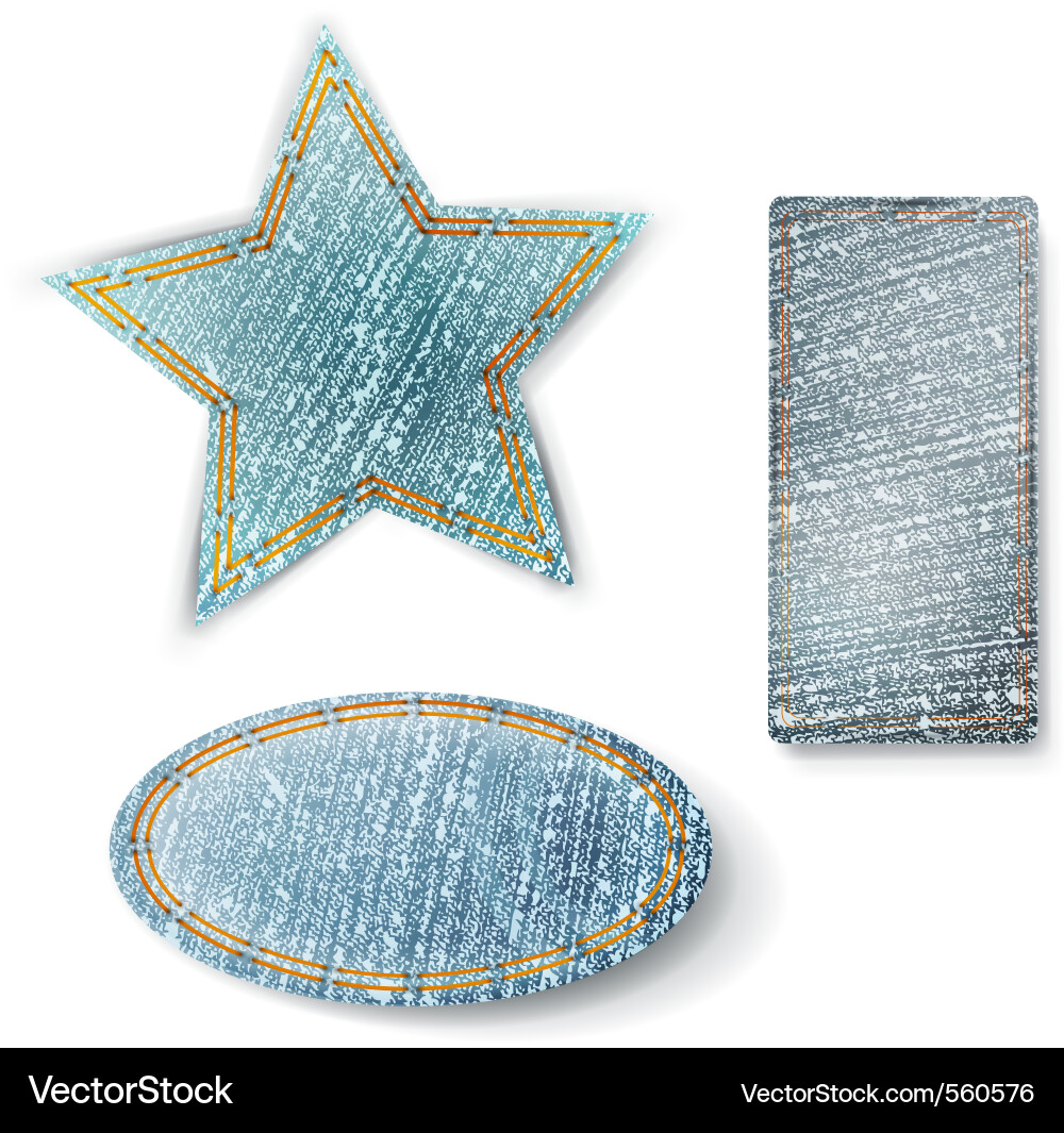 Denim shapes Royalty Free Vector Image - VectorStock
