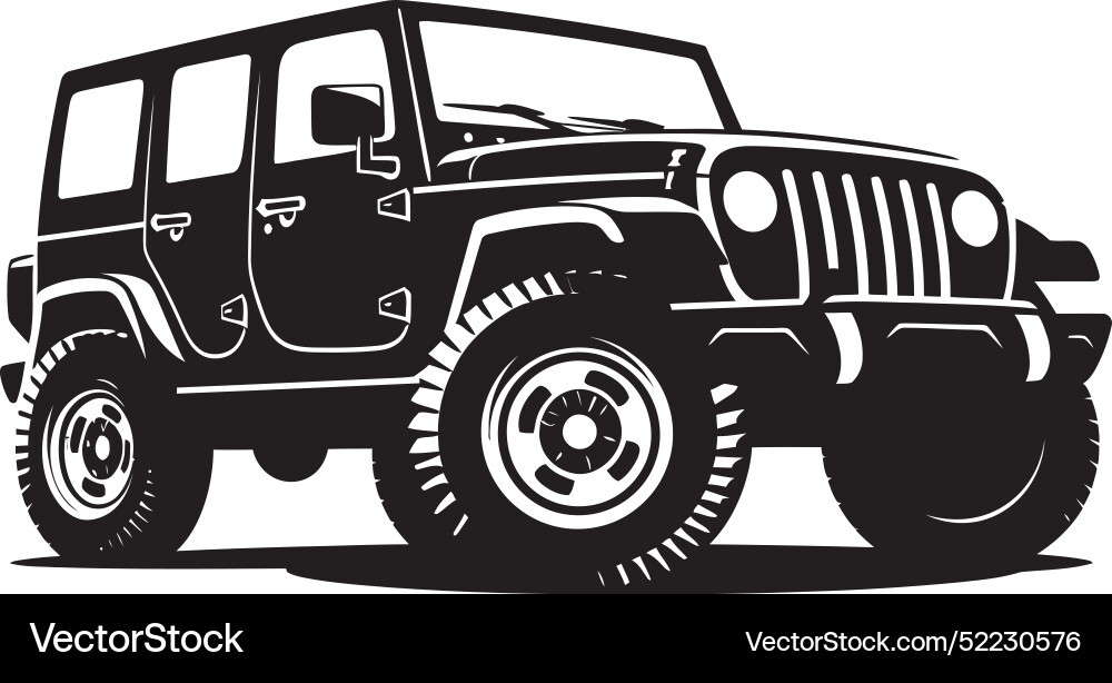 Jeep silhouette minimalistic beauty cherokee Vector Image
