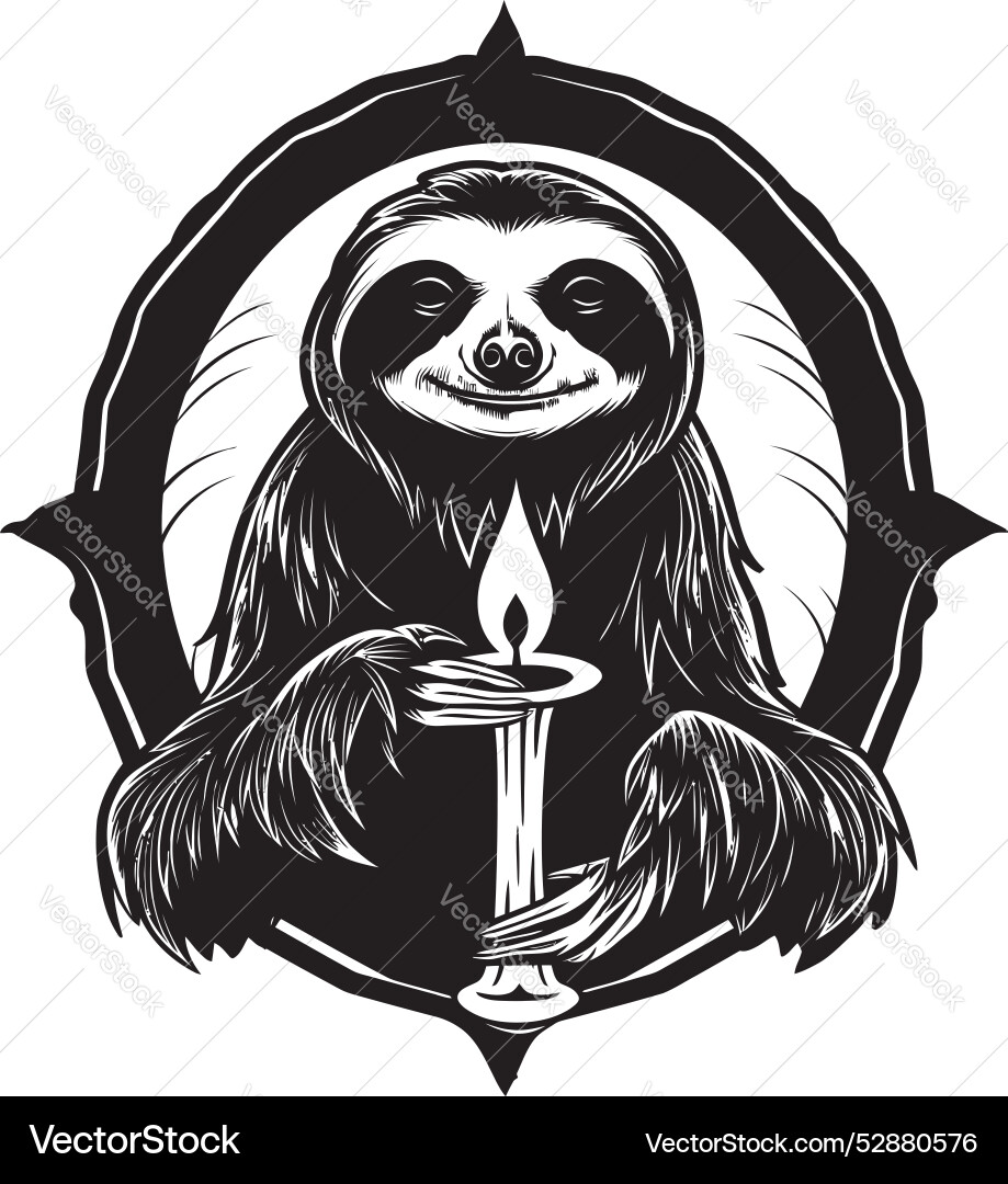 Lazy zen symbol tranquil sloth opulence sculpted Vector Image